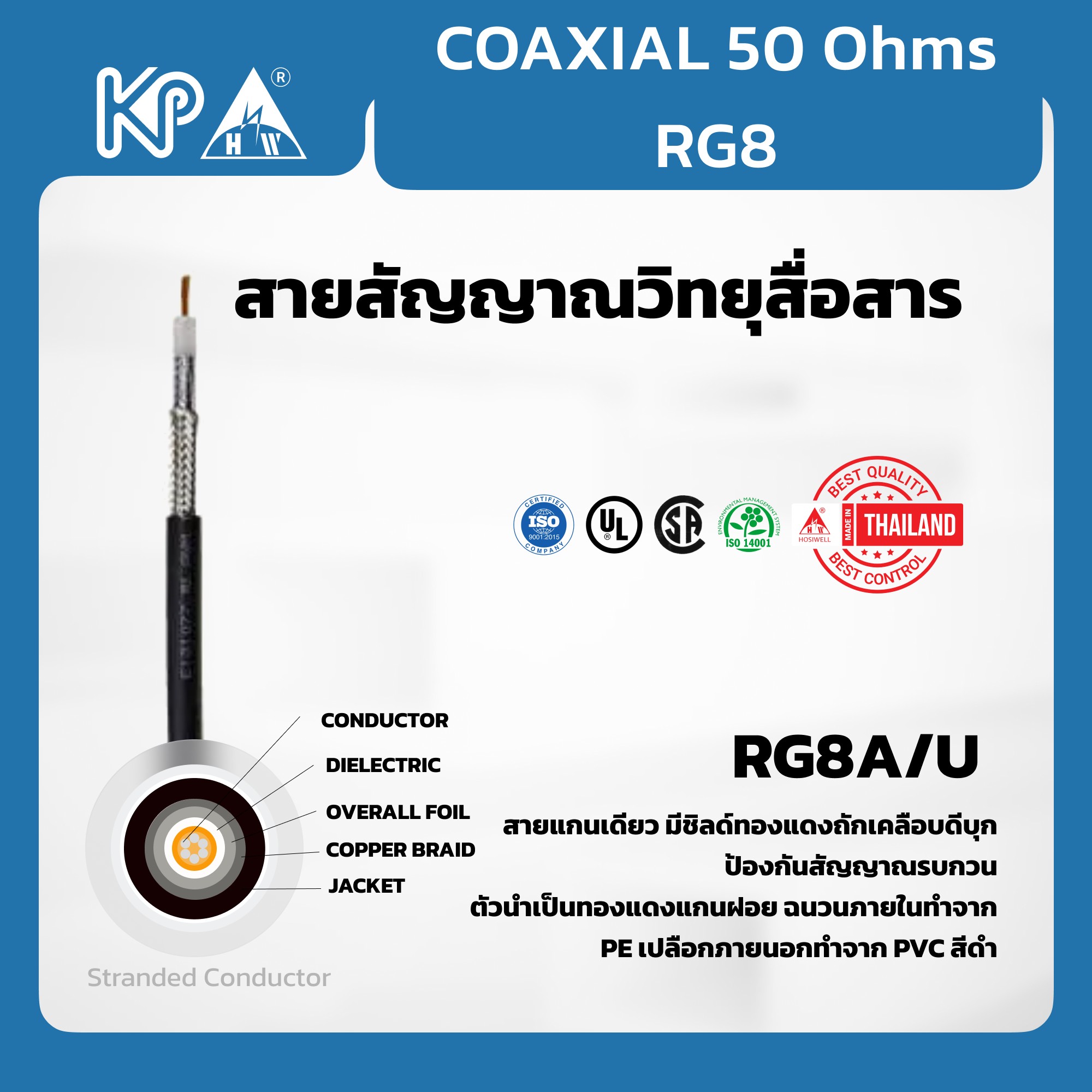 COAXIAL 50 Ohms RG8 - Hosiwell